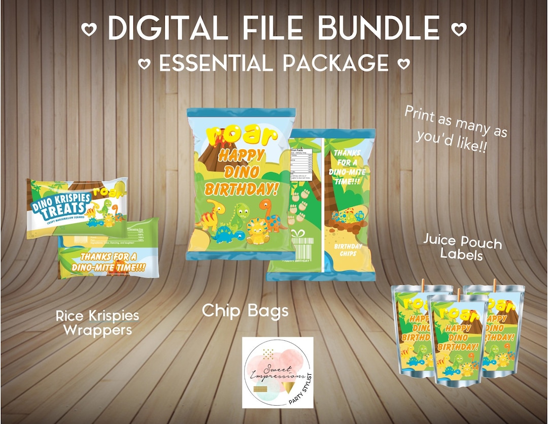 Dinosaur Essential Party Package, INSTANT DOWNLOAD Printable Digital ...