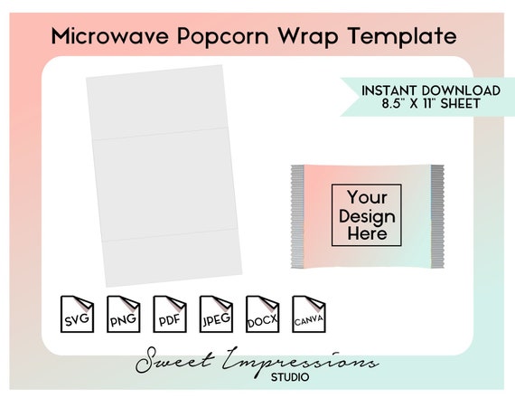 Printable Popcorn Wrapper Template Blank Root Beer Float Birthday