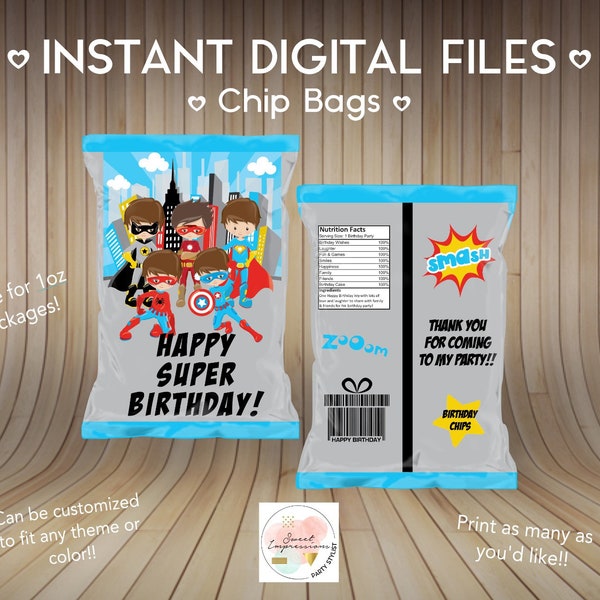 Superhero Chip Bag - Etsy