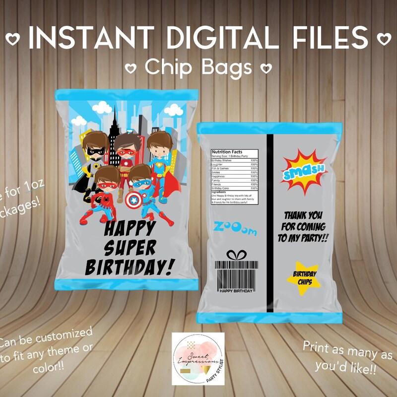 Superhero Chip Bag - Etsy