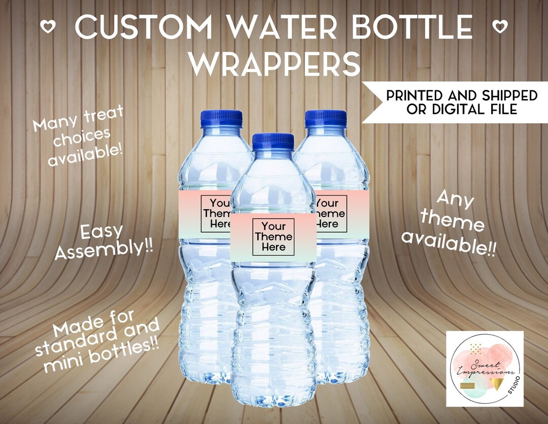 Water Bottle Wrapper | Custom Prints or Digital File | Birthday, Baby ...