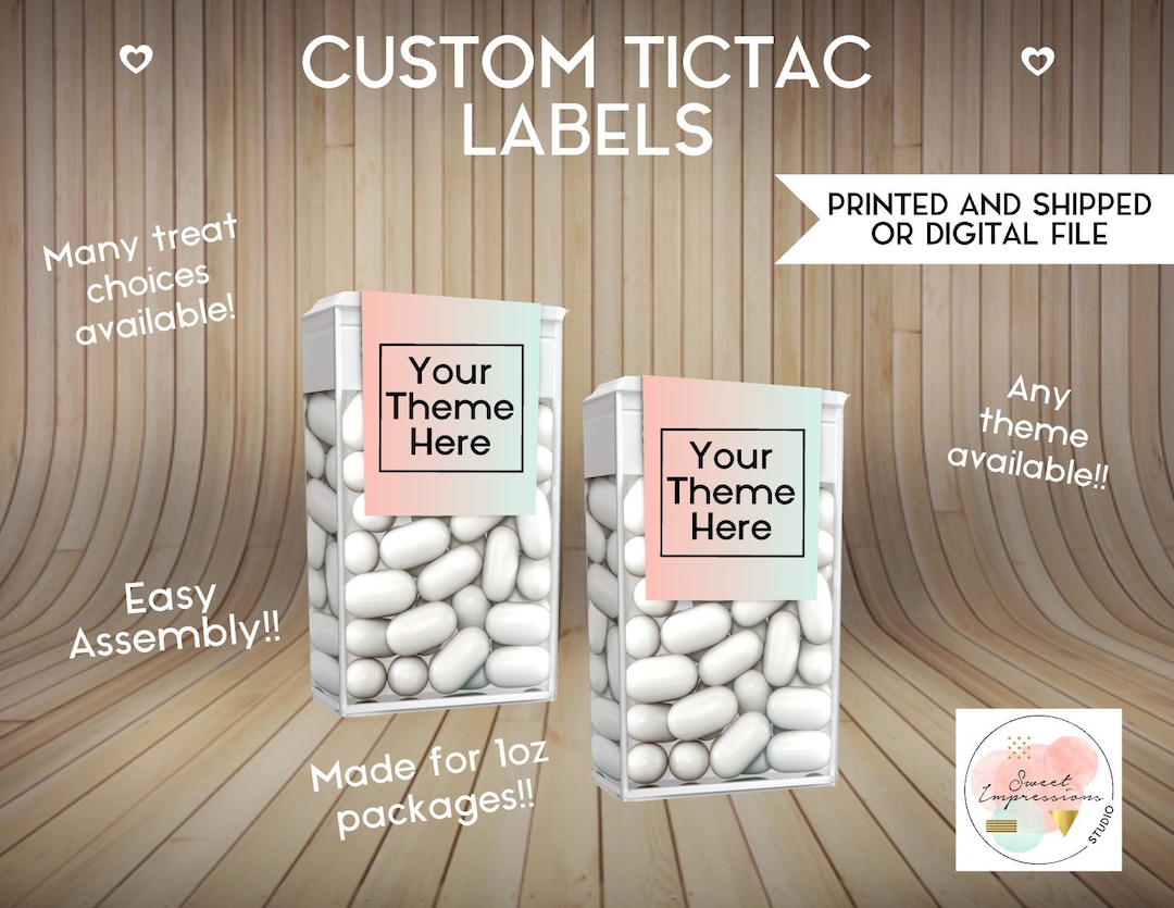 Custom Tictac Labels or Digital File Birthday, Baby Shower, Wedding ...