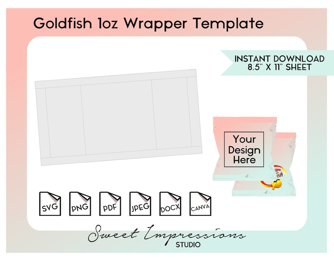Goldfish Snack Wrapper Template | Blank Template | Svg, Png,pdf, Jpeg ...