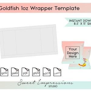 Goldfish Snack Wrapper Template | Blank Template | Svg, Png,pdf, Jpeg ...