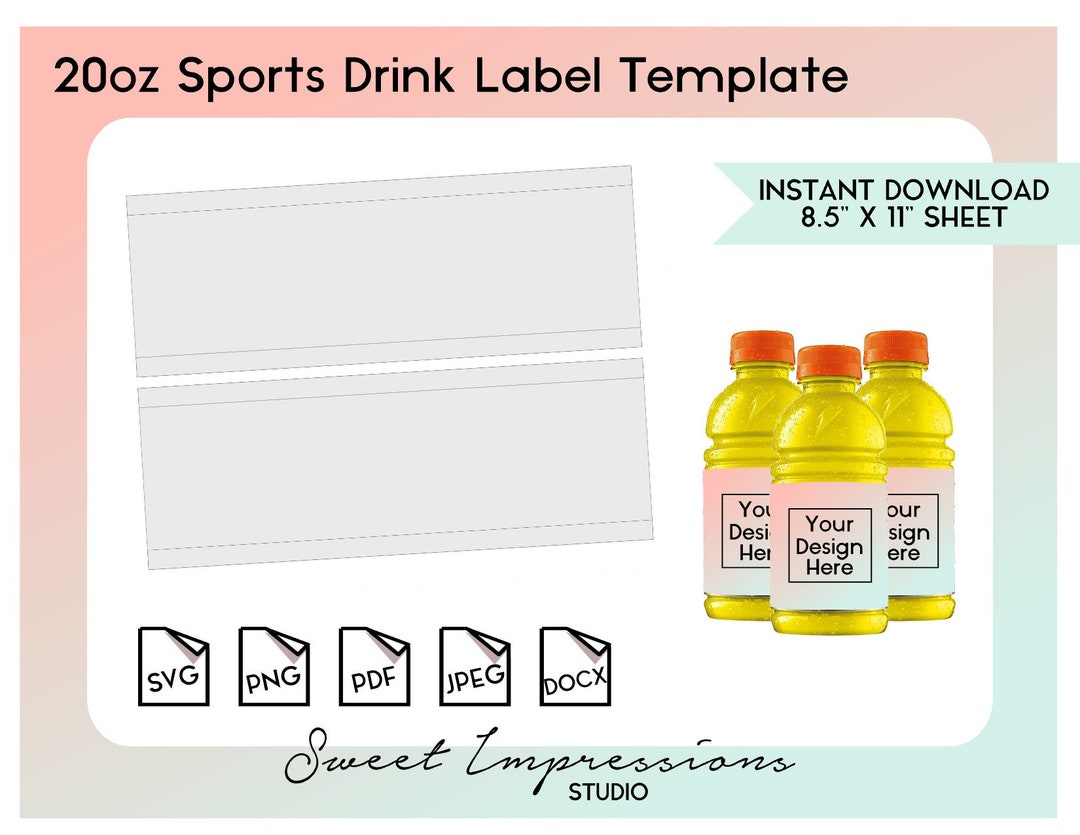 Sports Drink Template | Blank Template | Svg, Png,pdf, Jpeg, Docx ...