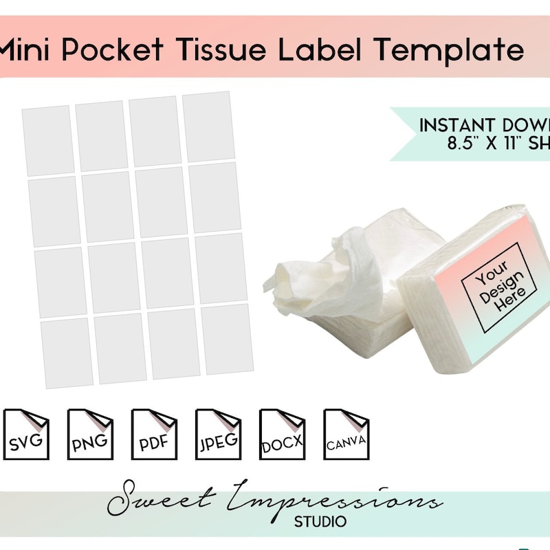 Tissue Label Template - Etsy UK