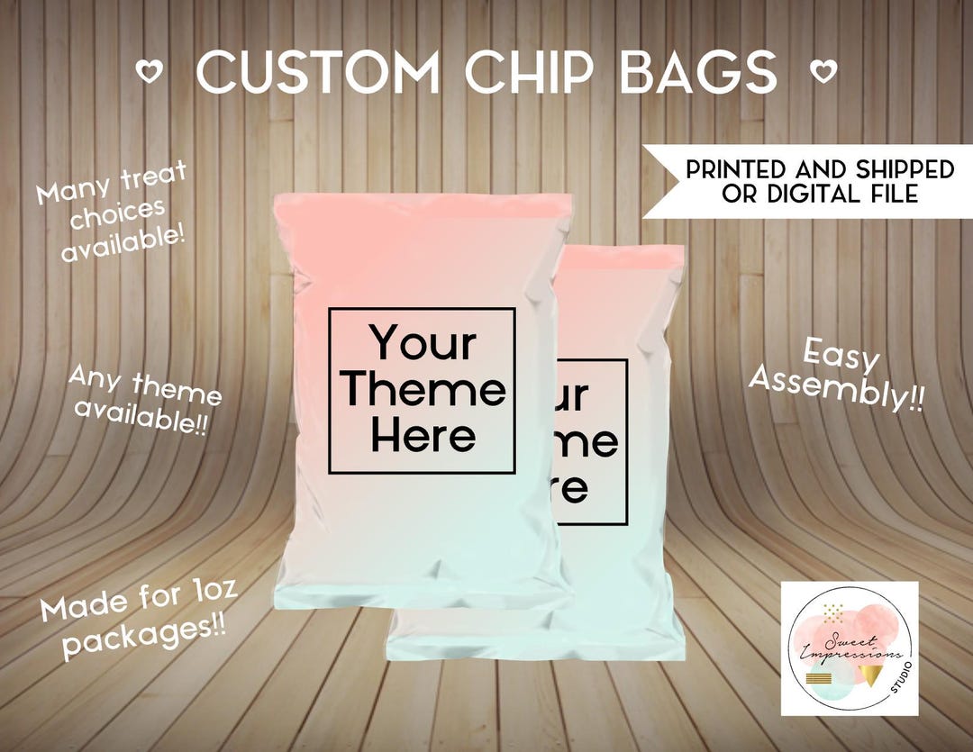 Chip Bag Custom Prints or Digital File | Birthday, Baby Shower, Wedding ...