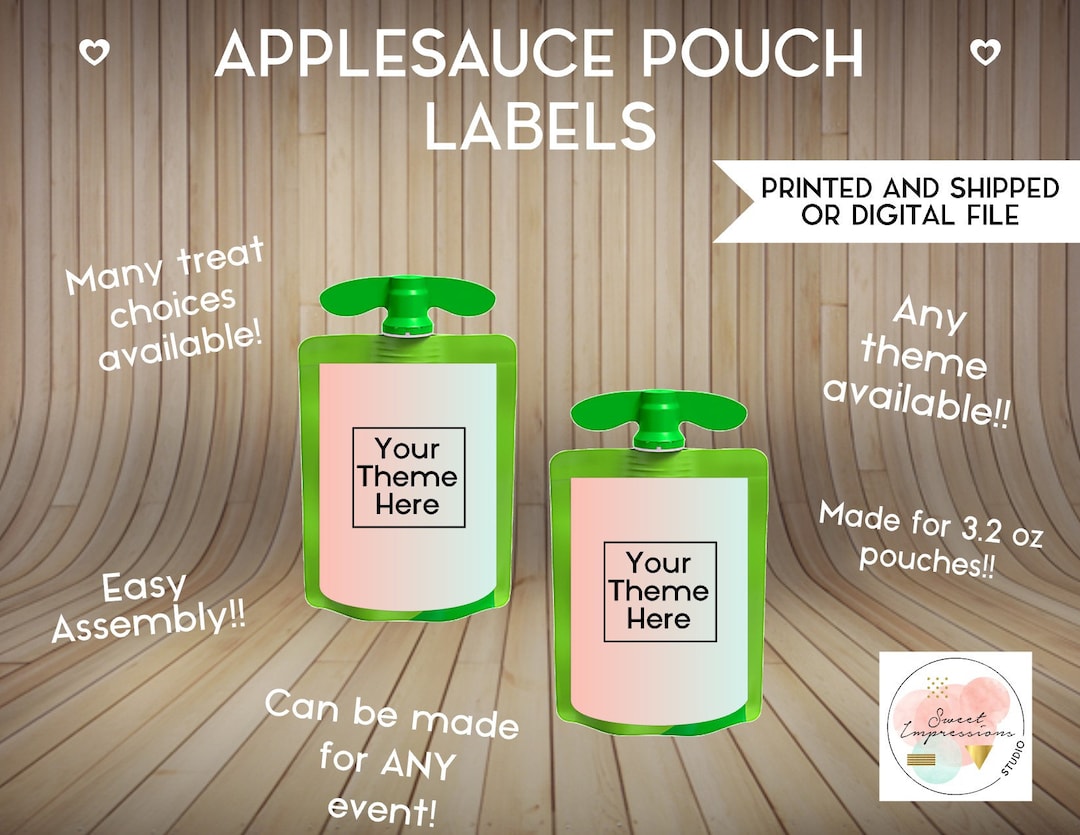 Applesauce Pouch Label | Custom Prints or Digital File Labels ...