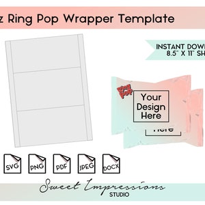 Ring Pop Wrapper Template | Blank Template | Svg, Png,pdf, Jpeg, Docx ...