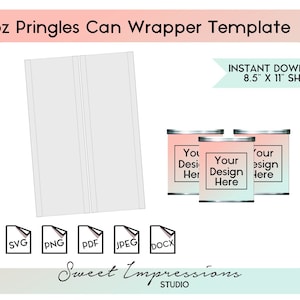 Pringles Can Wrapper Template | Blank Template | Svg, Png,pdf, Jpeg ...