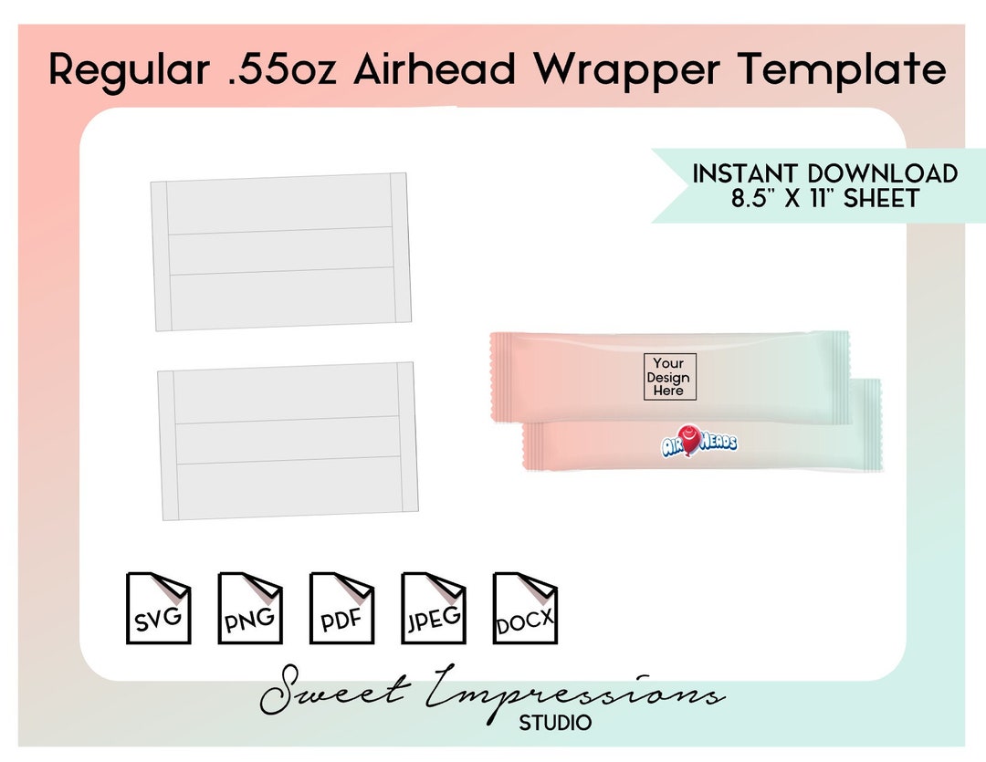 Airhead Candy Wrapper Template | Blank Template | Svg, Png,pdf, Jpeg ...