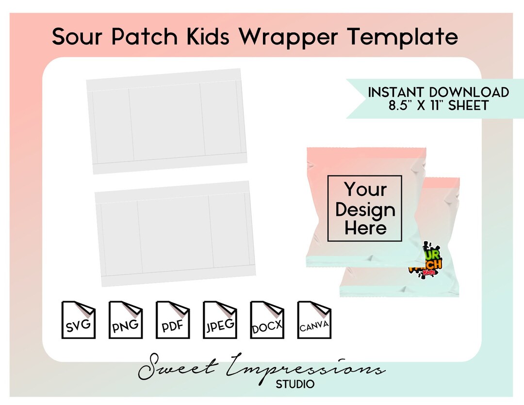 Sour Patch Kids Wrapper Template Blank Template Svg - Etsy