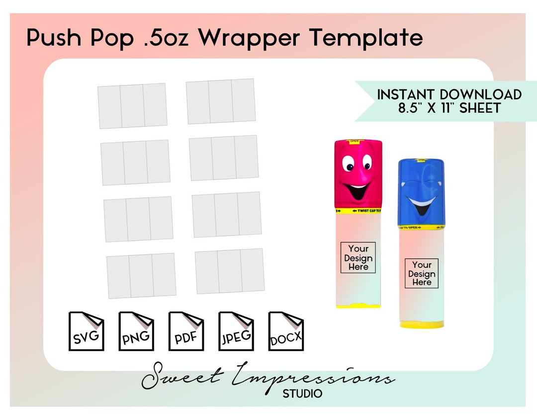 Push Pop Wrapper Template | Blank Template | Svg, Png,pdf, Jpeg, Docx ...