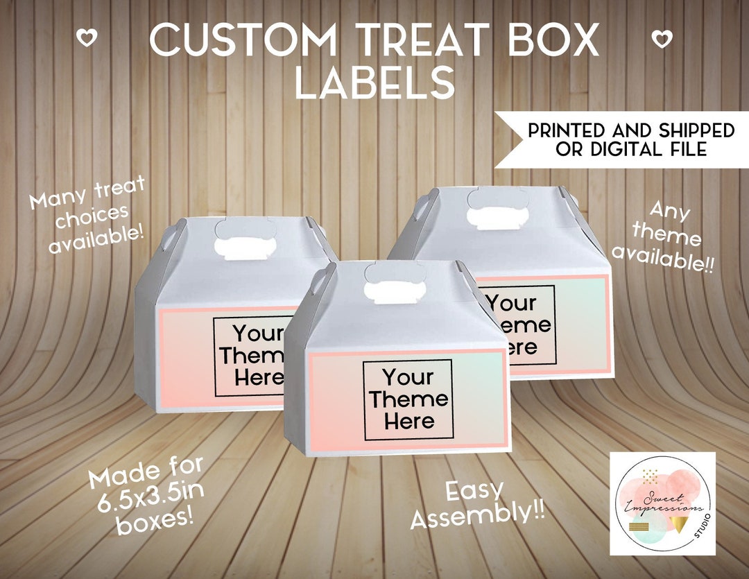 Gable Box Label | Custom Prints or Digital File | Birthday, Baby Shower ...