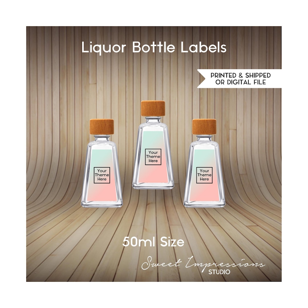 Mini Liquor Bottle Label Prints or Digital File | Baby Shower, Wedding ...