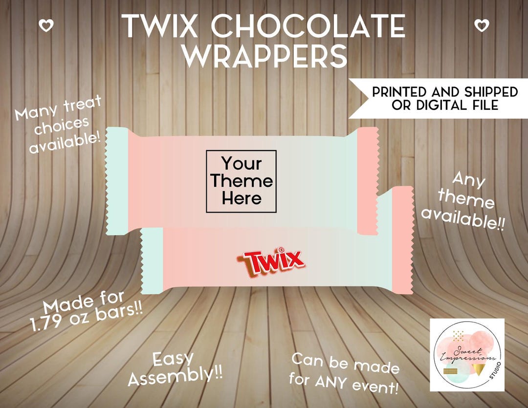 Chocolate Bar Wrappers | Custom Prints or Digital File | Birthday, Baby ...