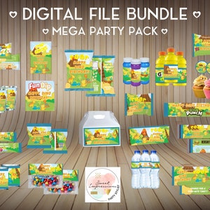 Dinosaur Mega Party Pack INSTANT DOWNLOAD Printable Party Treats, 20 ...