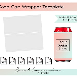 Soda Can Wrapper Template | Blank Template | Svg, Png,pdf, Jpeg, Docx ...