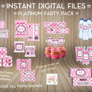 Pink Polka Dot and Bow Platinum Party Pack INSTANT DOWNLOAD Party ...
