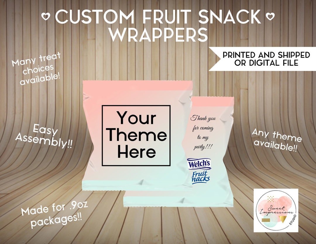 Fruit Snack Wrapper | Custom Prints or Digital File Wrapper | Birthday ...
