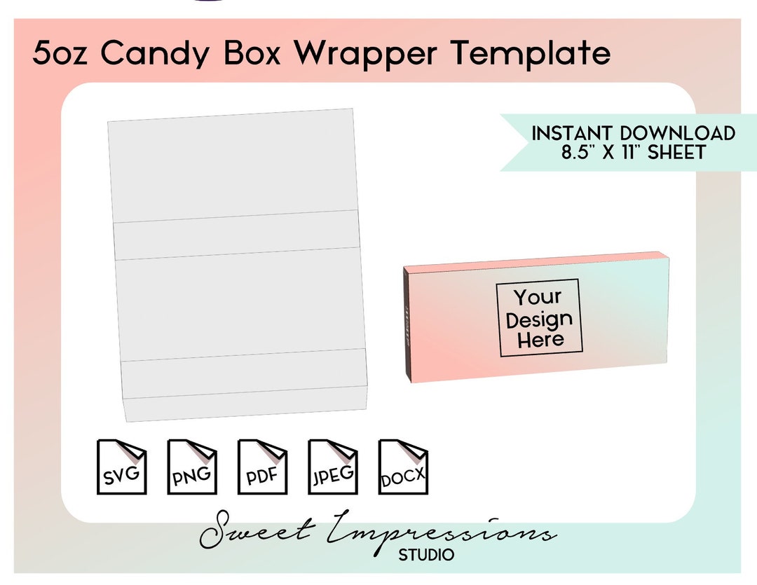 Movie Candy Box Wrapper Template | Blank Template | Svg, Png,pdf, Jpeg ...