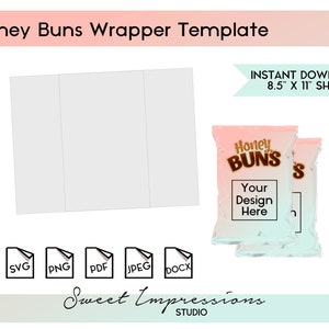 Honey Buns Wrapper Template | Blank Template | Svg, Png,pdf, Jpeg, Docx ...