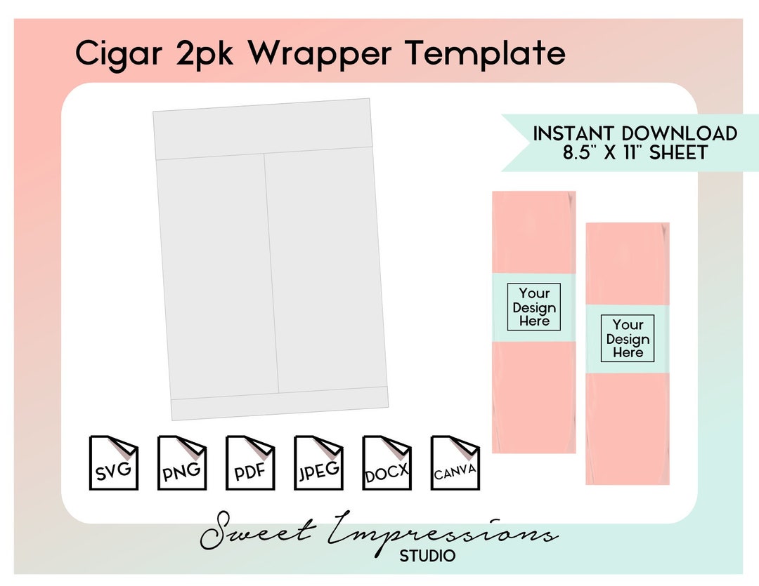Cigar Wrapper Template | Blank Template | Svg, Png,pdf, Jpeg, Docx ...