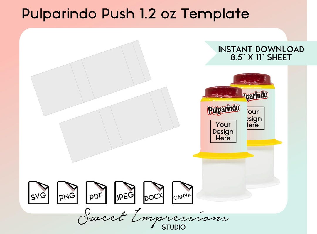 Tamarindo Push Candy Label Template | Blank Template | Svg, Png,pdf ...