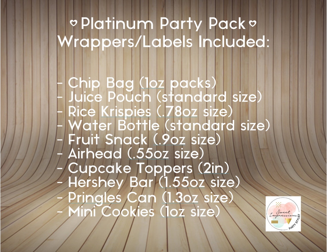 Sweet One Platinum Party Pack INSTANT DOWNLOAD Party Treats - Etsy