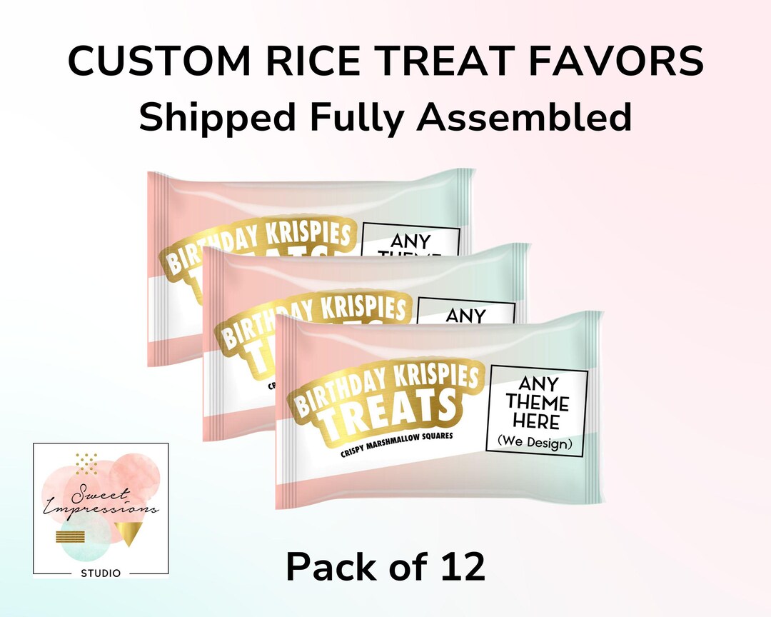 Rice Treat Party Favors | Birthday Treat | Wedding | Baby Shower ...