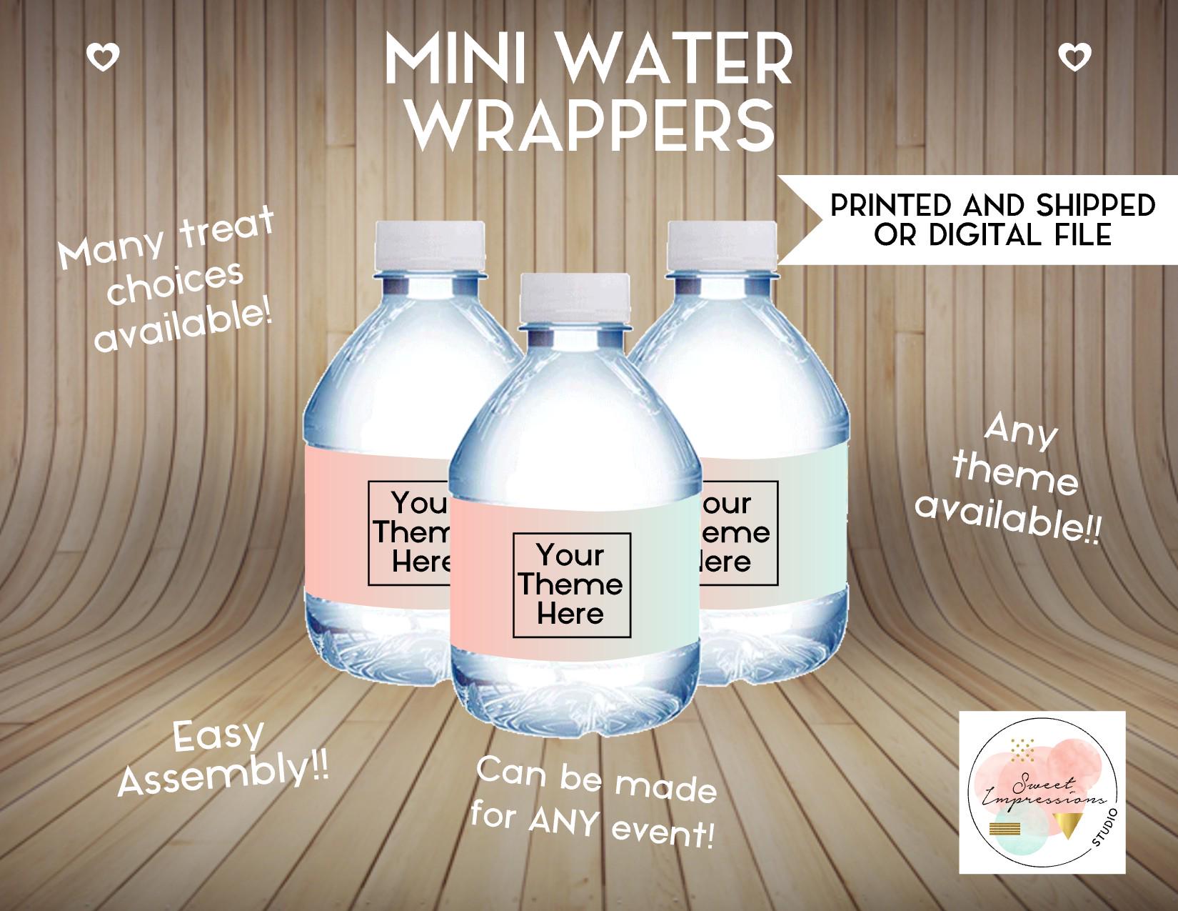 Mini Water Bottle Wrappers | Custom Prints or Digital File | Birthday ...