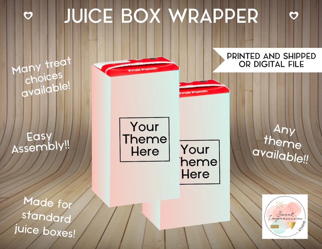 Custom Juice Box Wrapper Prints or Digital File Birthday, Baby Shower ...