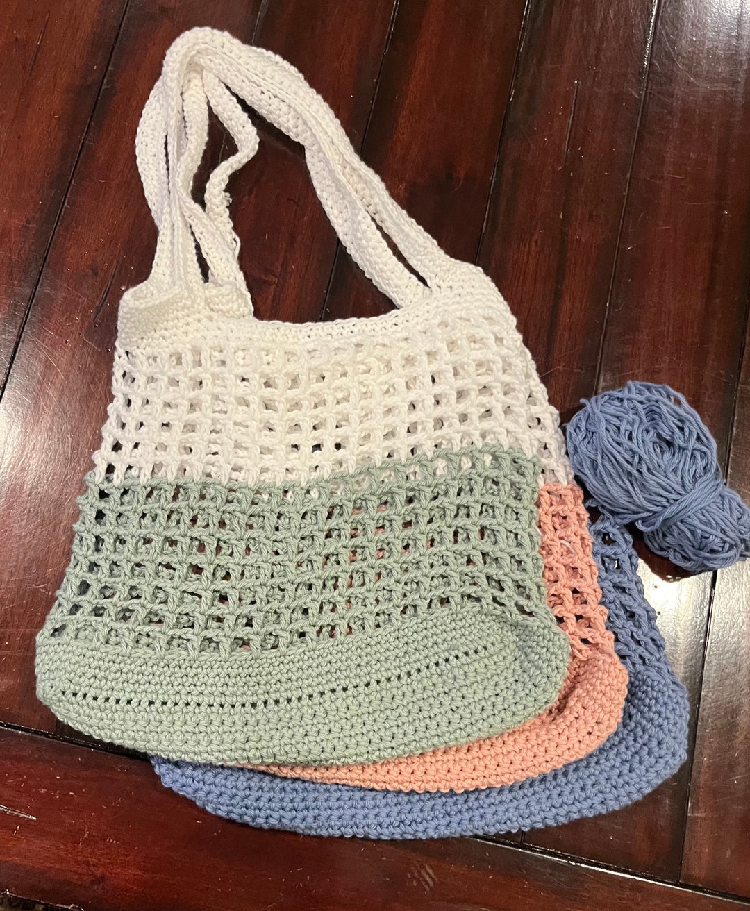 Handmade Crochet Market Bag in 100% Cotton - Sustainable and Stylish ...