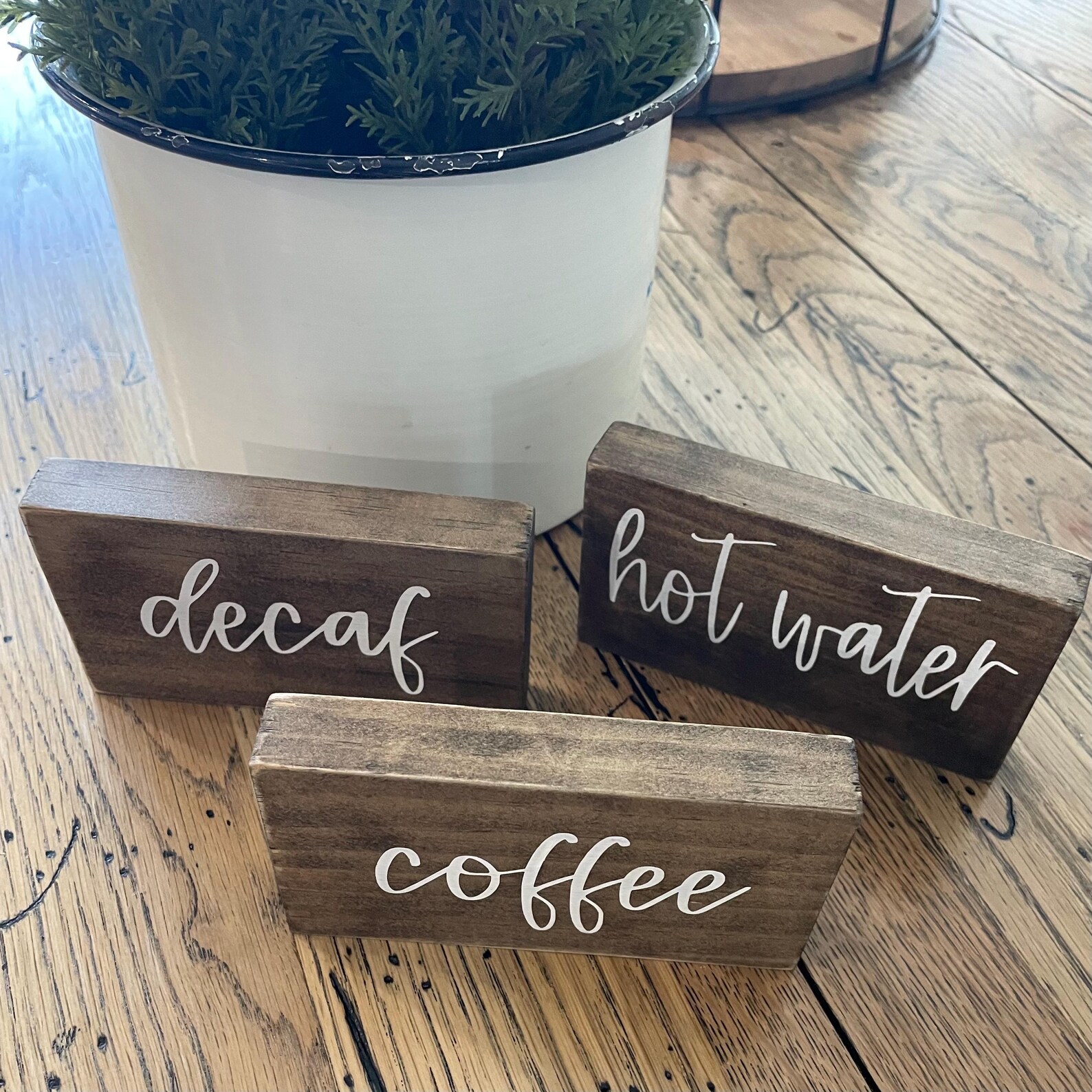 Set of 3 Hand Painted Beverage Signs for Coffee Bar and Kitchen Decor ...