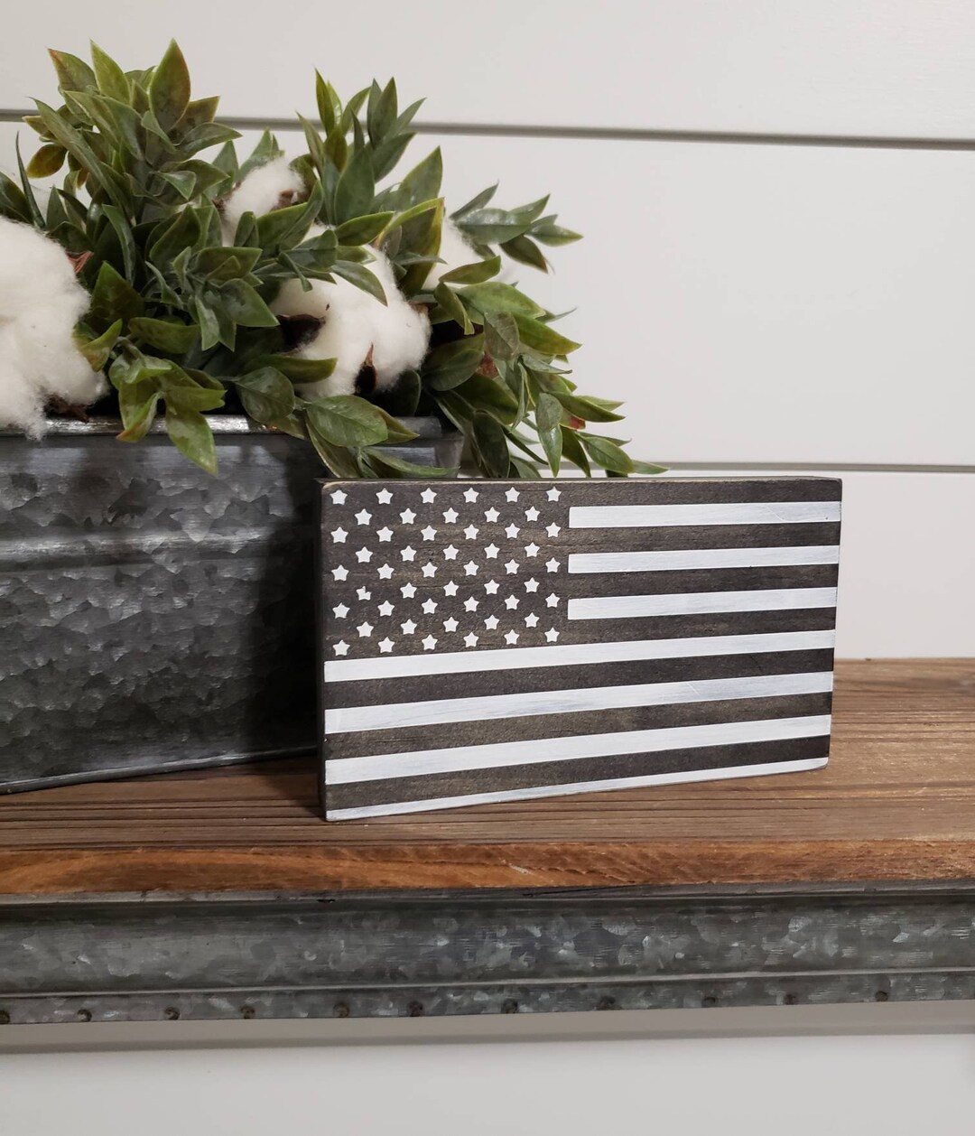 Wooden American Flag, American Flag Block Sign, Patriotic Sign ...