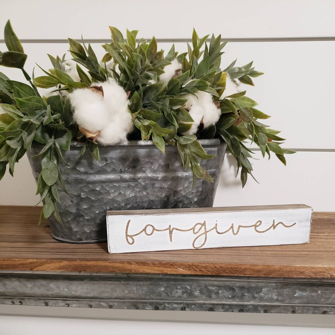 Forgiven Wood Block Sign, Forgiven Sign, Religious Word Sign - Etsy