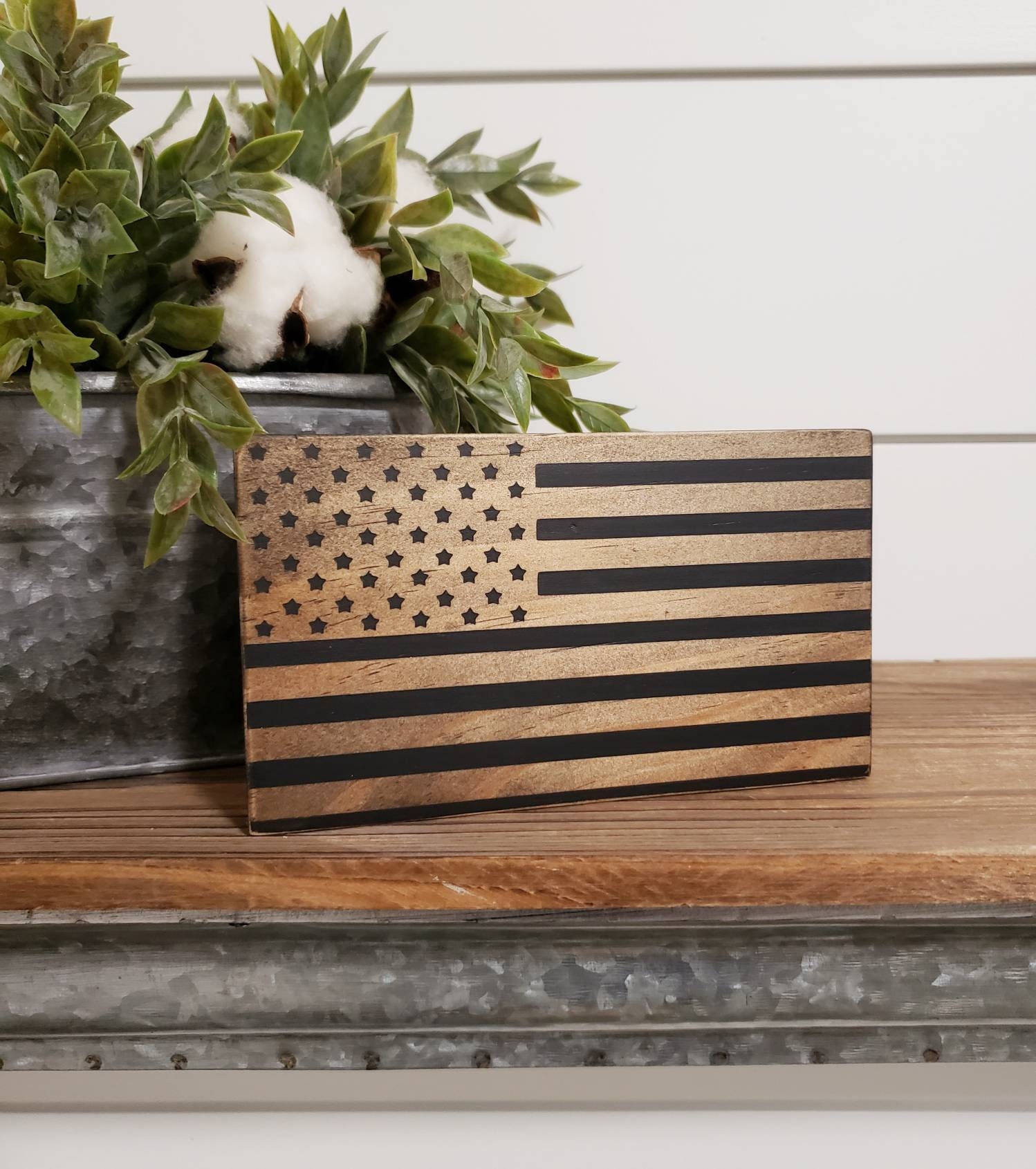 Wooden American Flag American Flag Block Sign Patriotic | Etsy