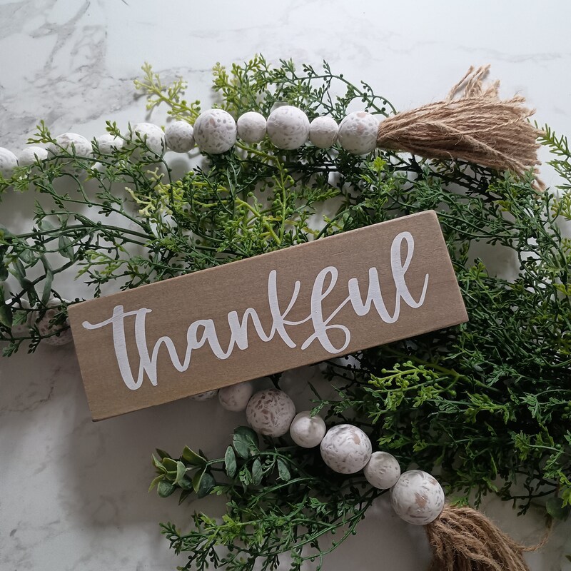 Thankful Wood Sign - Etsy