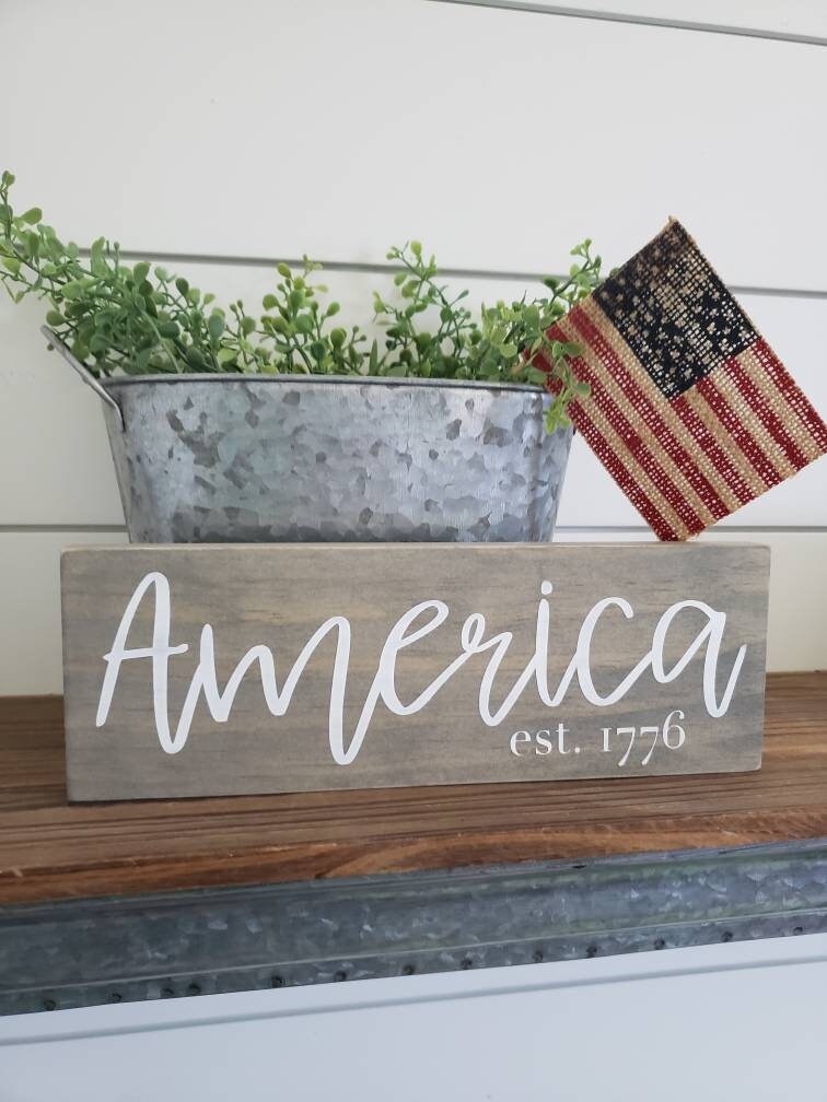 America Sign, America 1776, Patriotic Decor, Americana Decor, America ...