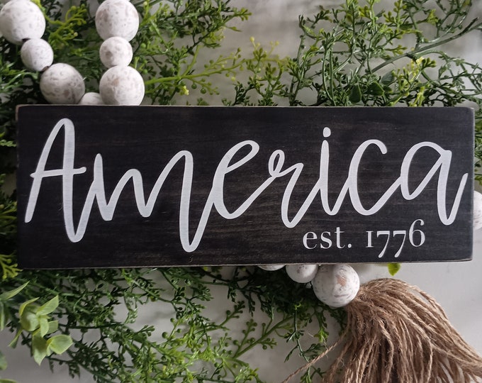 America Sign, America 1776, Patriotic Decor, Americana Decor, America ...