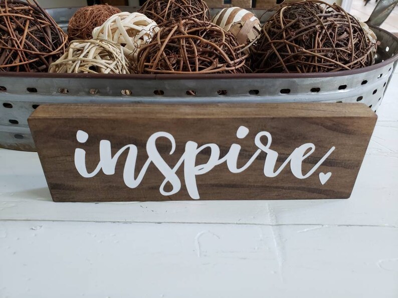 Inspire Sign Inspire Wooden Sign Hand Painted Wooden Sign | Etsy