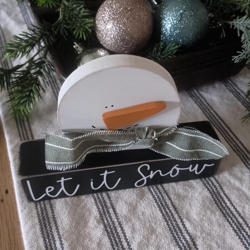 Wooden Block Snowman - Etsy