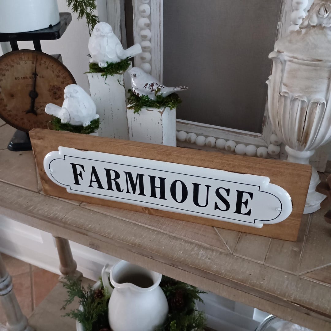 FARMHOUSE Sign, Grocery Metal Sign, Farmhouse Style Sign, Vintage Look ...