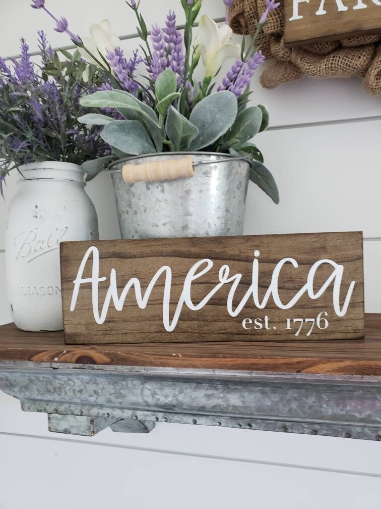 America Sign, America 1776, Patriotic Decor, Americana Decor, America ...