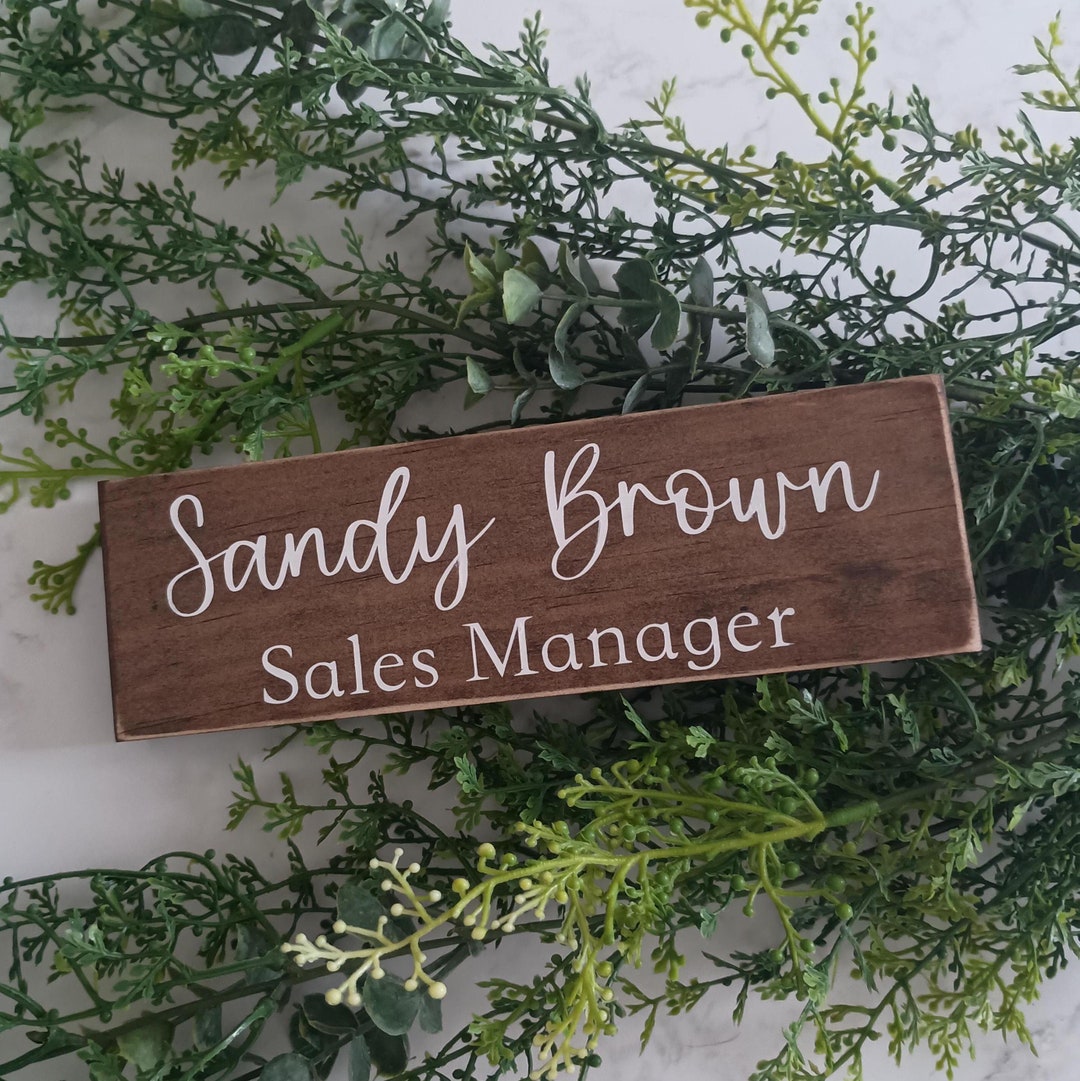 Personalized Desk Sign With Title or Position, Office Desk Sign ...