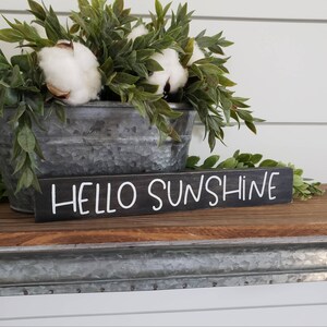 Hello Sunshine Wood Block Sign, Hello Sunshine Sign, Spring and Summer ...