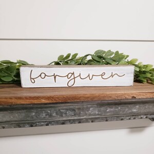 Forgiven Wood Block Sign, Forgiven Sign, Religious Word Sign - Etsy