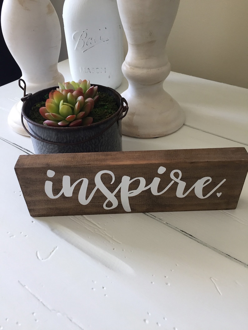 Inspire Sign Inspire Wooden Sign Hand Painted Wooden Sign | Etsy