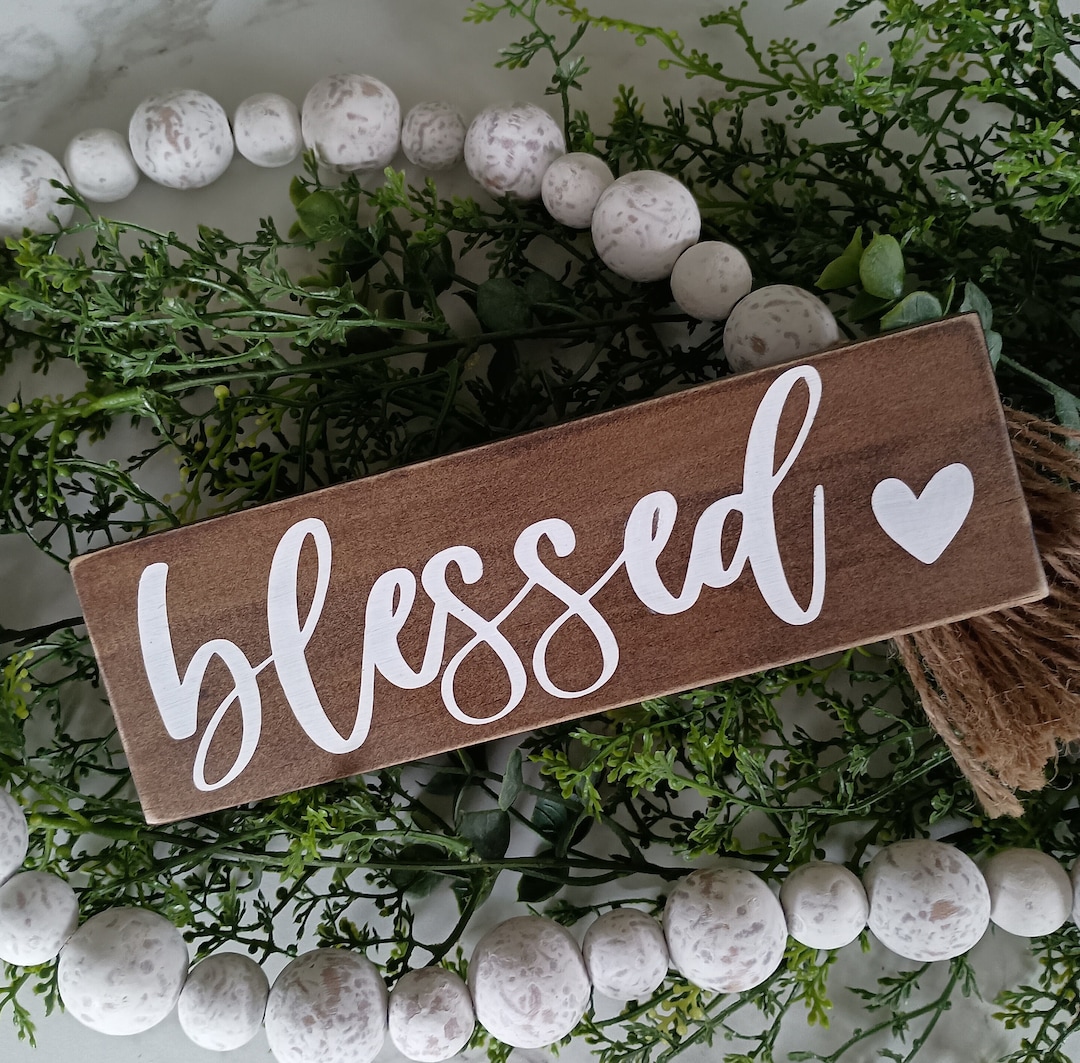 Blessed Wooden Sign, Blessed Home Decor, Hand Painted Sign, Family Gift ...