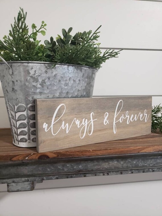 Always and Forever Wood Block Sign Always and Forever Gift | Etsy